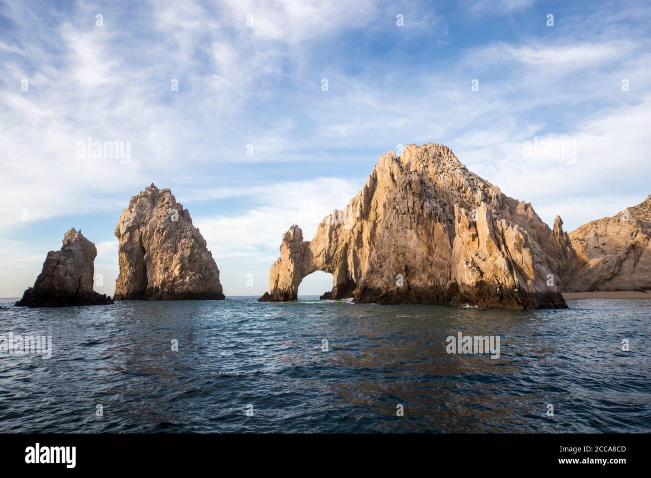 The arch of Cabo San Lucas, is a distinctive rock formation at the ...