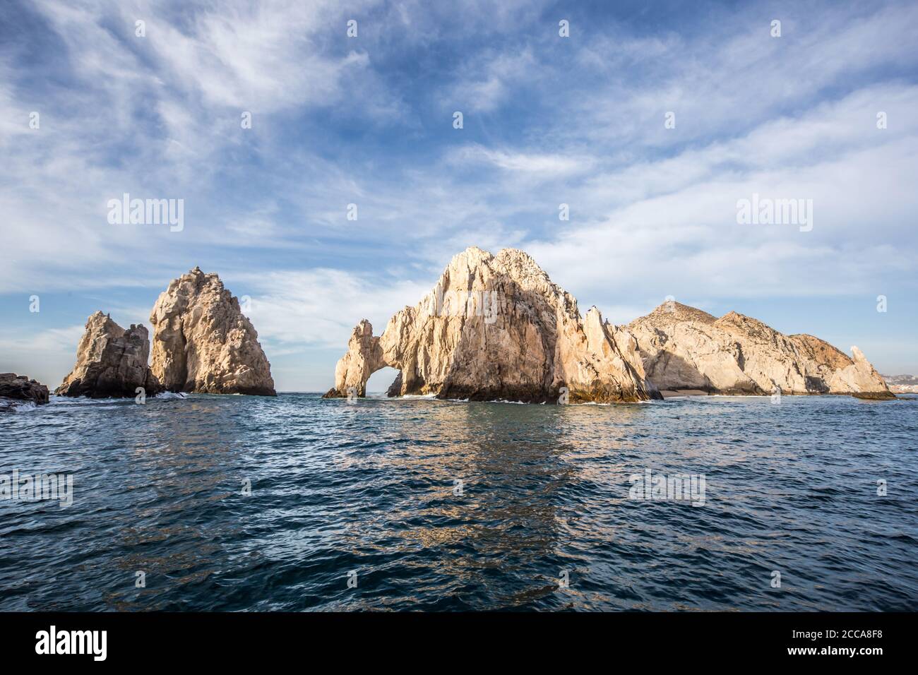 The arch of Cabo San Lucas, is a distinctive rock formation at the ...