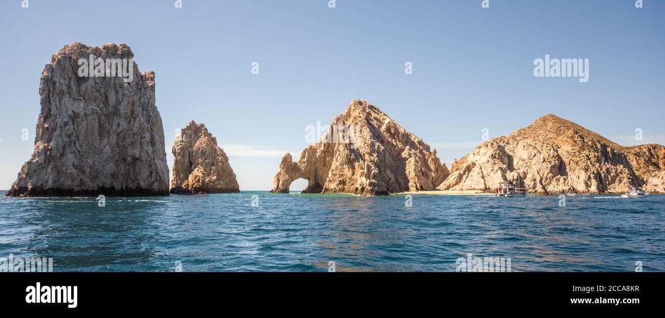 The arch of Cabo San Lucas, is a distinctive rock formation at the ...