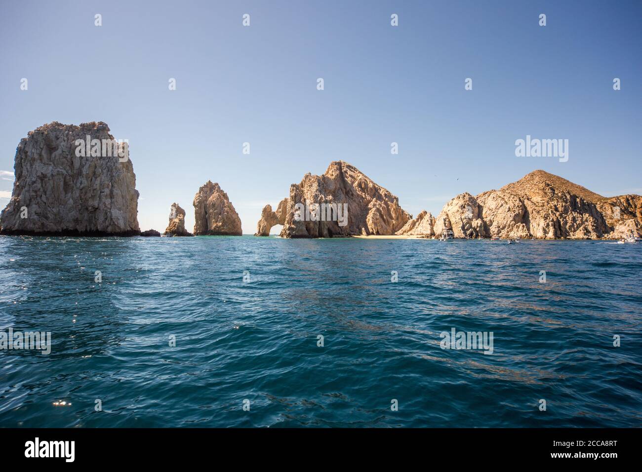 The arch of Cabo San Lucas, is a distinctive rock formation at the ...