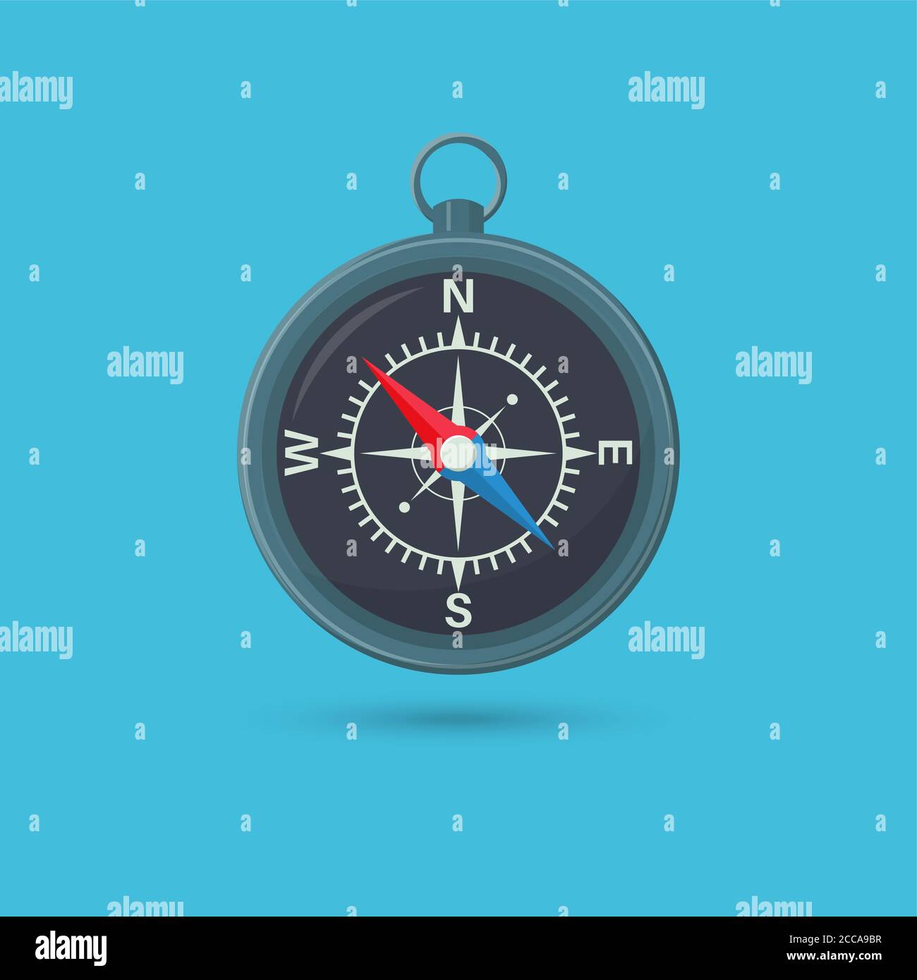 Compass with a shadow. Device of orientation to areas. Concept of ...