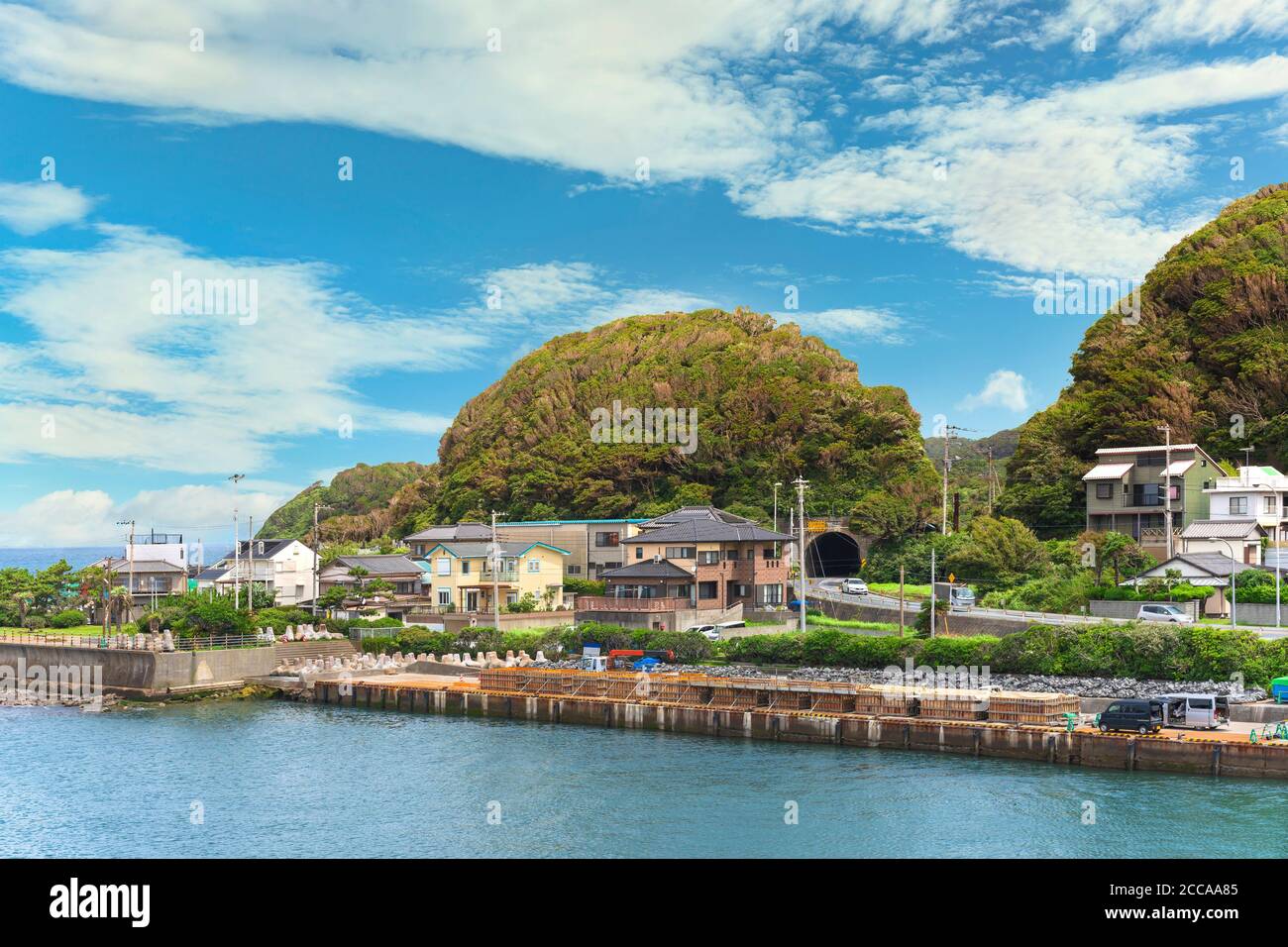 chiba, japan - july 18 2020: Coast of the Kanaya village in Futtsu city ...