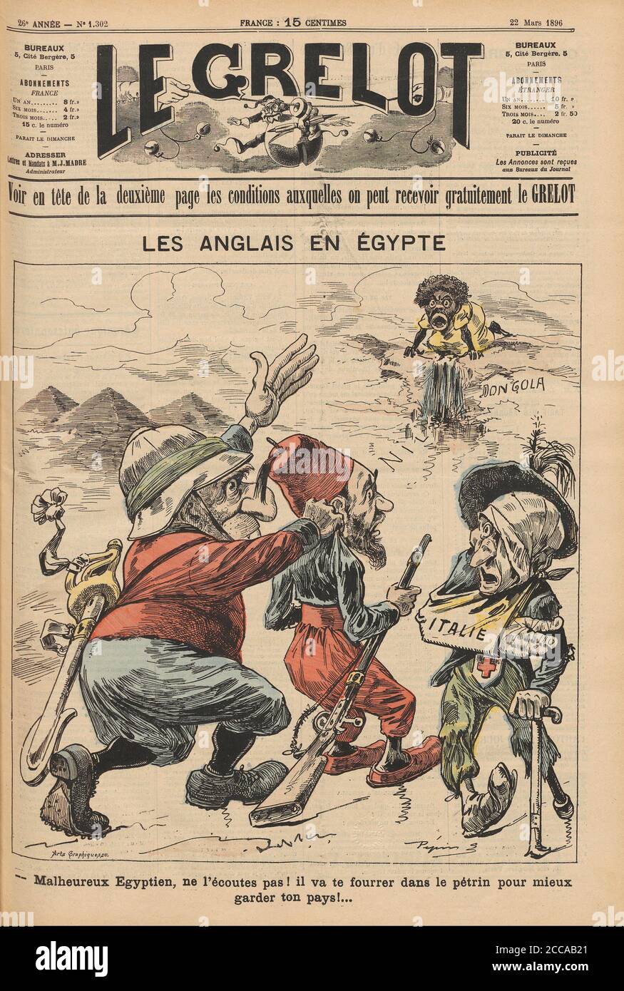 The English in Egypt. Caricature from Le Grelot, March 22, 1896. Museum ...