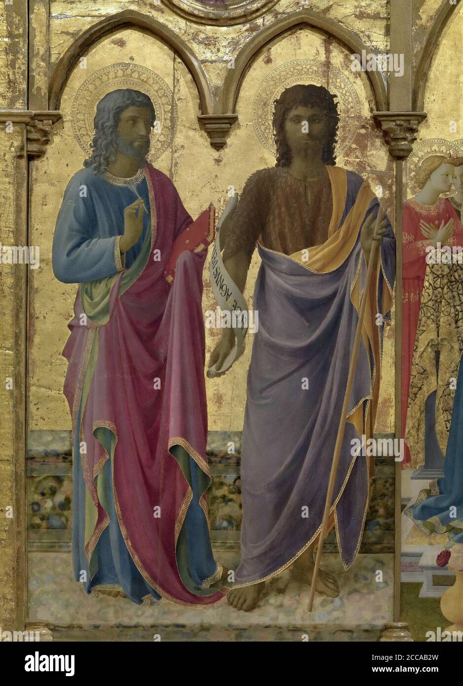 Saints John the Baptist and John the Evangelist. Cortona Polyptych. Museum: Museo Diocesano ...