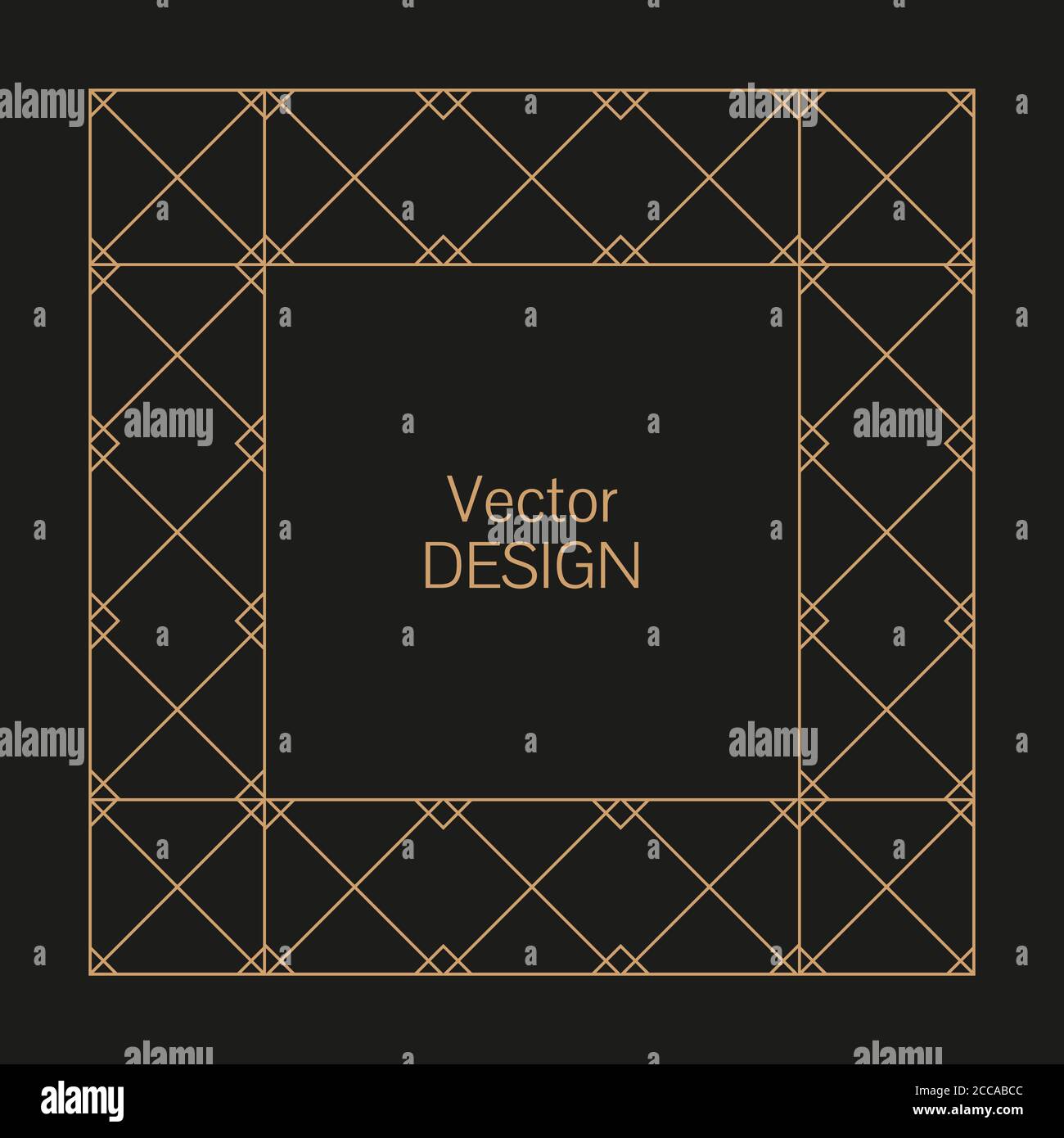Minimalistic linear squared frame. Greeting cards. Wedding invitations ...