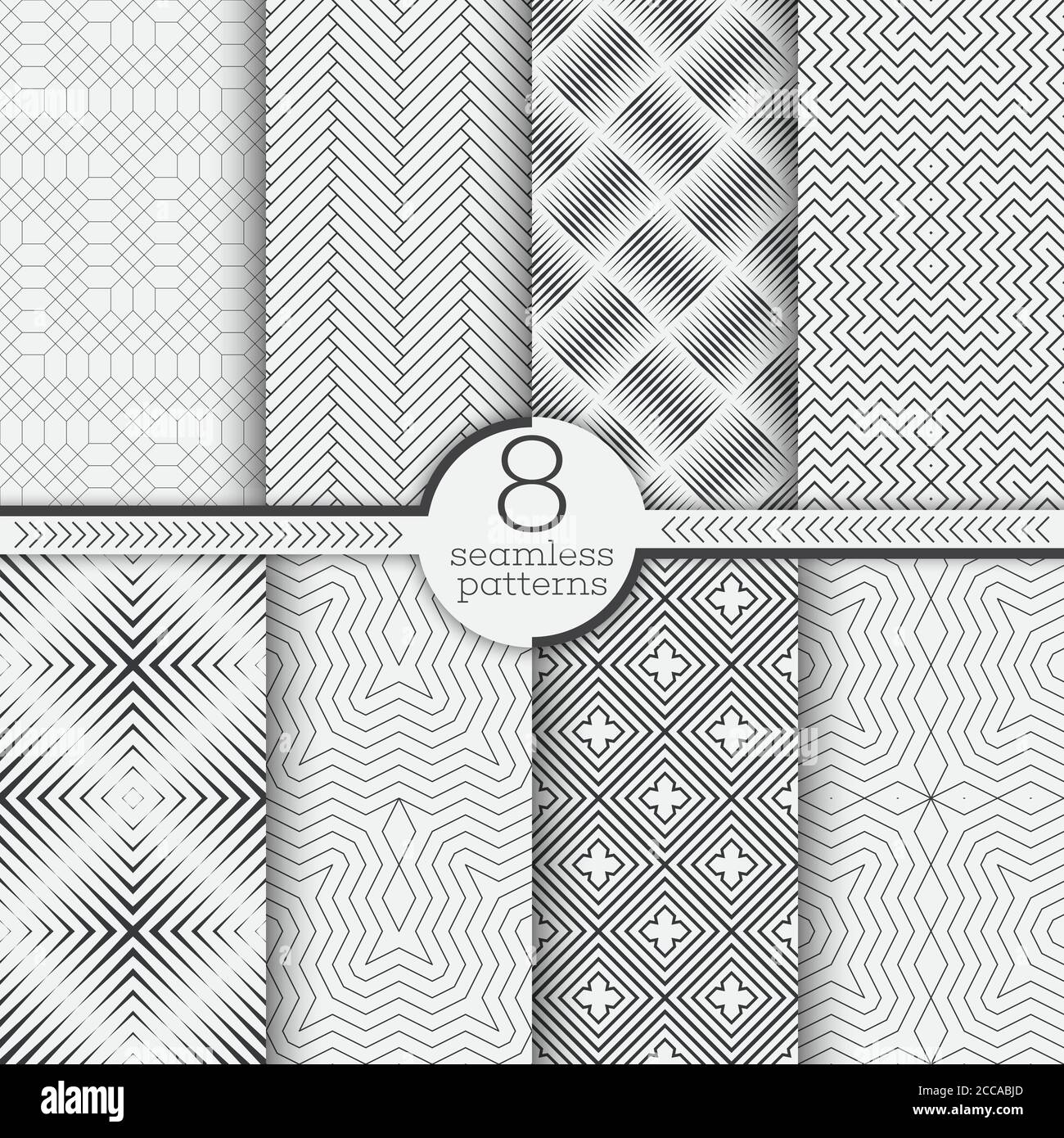 Set of seamless patterns. Modern elegant textures. Regularly repeating ...