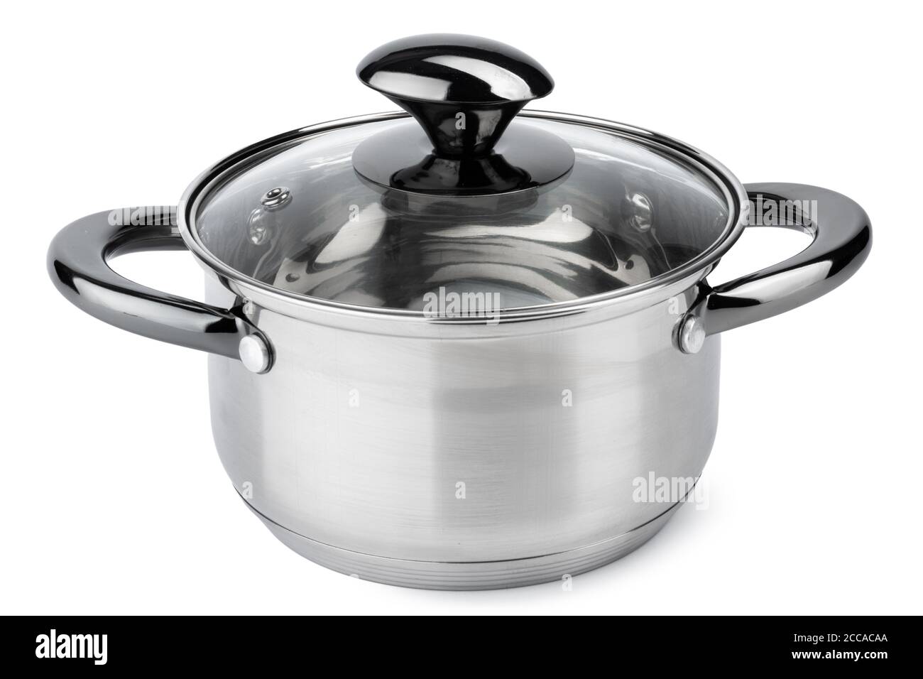 New metal cooking pot isolated on white Stock Photo - Alamy