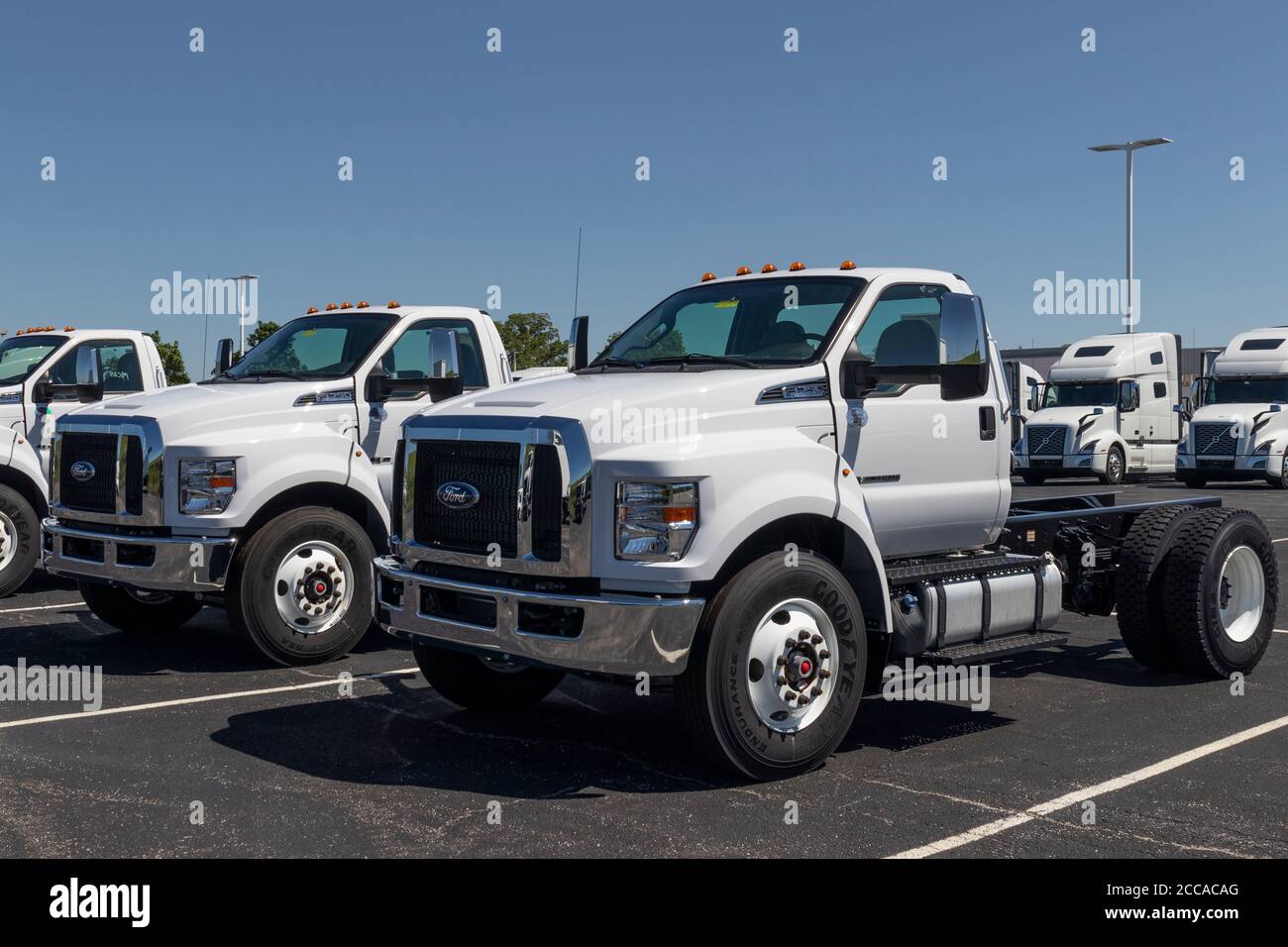 Indianapolis - Circa August 2020: Ford F750 Dually Trucks at a ...