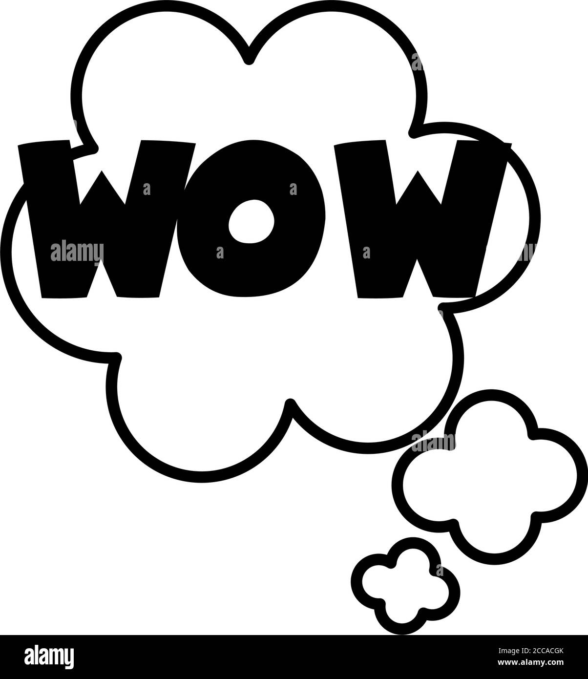 expresion cloud with pow word pop art line style vector illustration ...