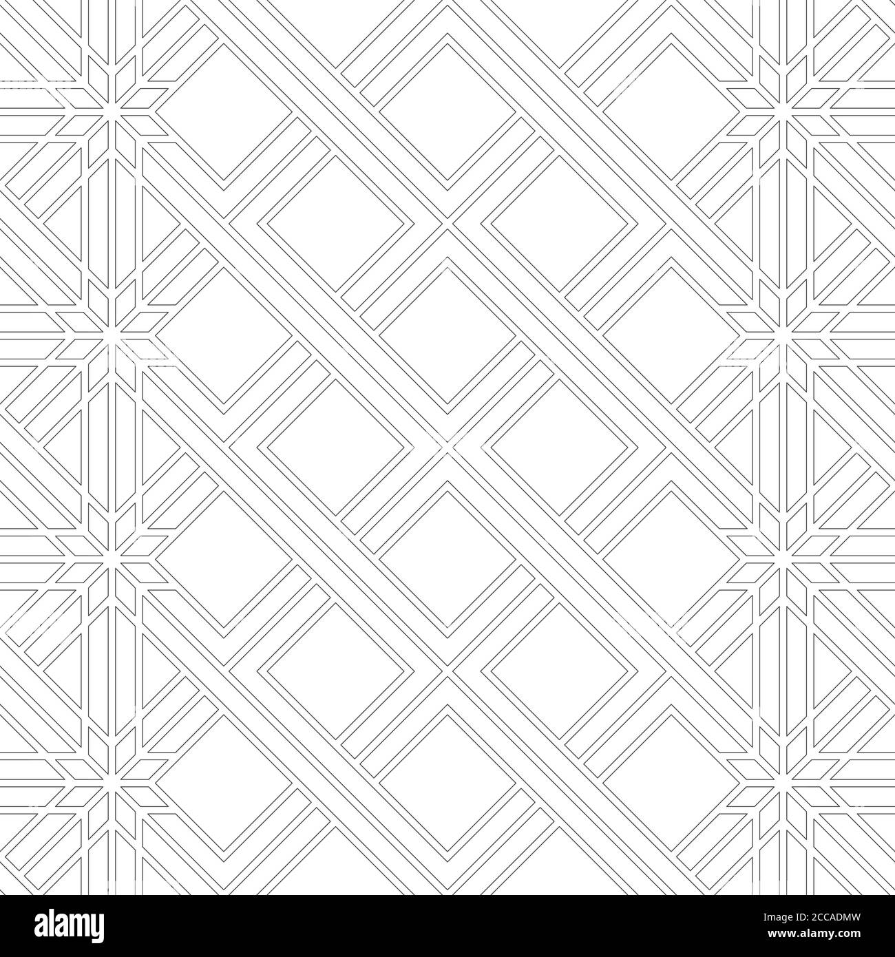 Seamless pattern. Modern stylish geometrical texture with thin lines which form traditional ...
