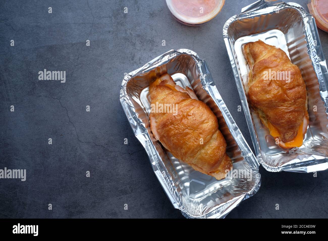 sub sandwich in a take away containers, top view Stock Photo - Alamy