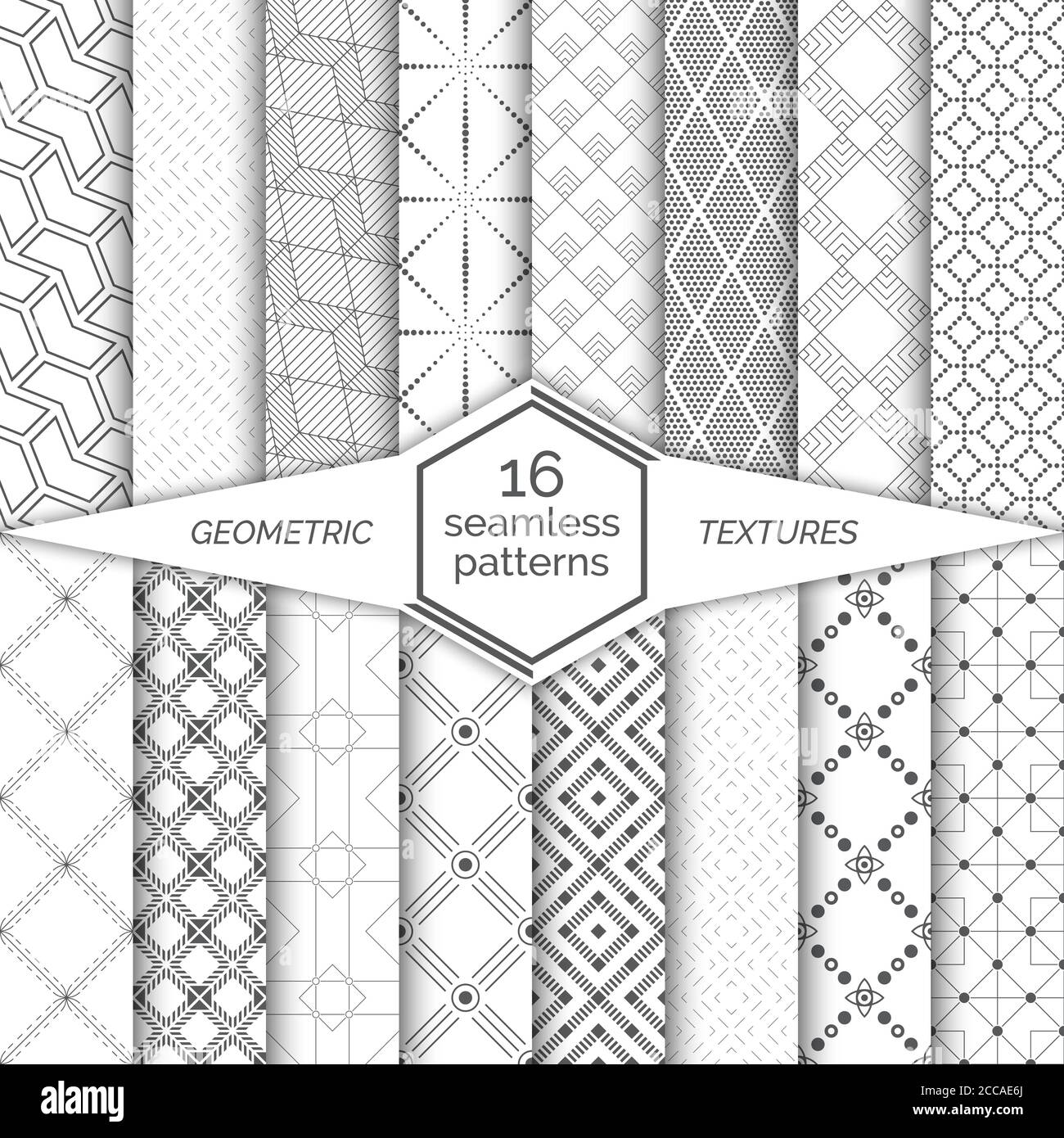 Set of seamless patterns. Modern stylish textures. Regularly repeating ...