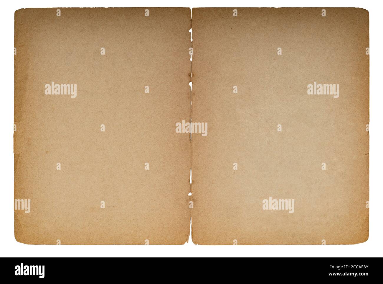 Aged paper texture. Old open journal page isolated on white background ...