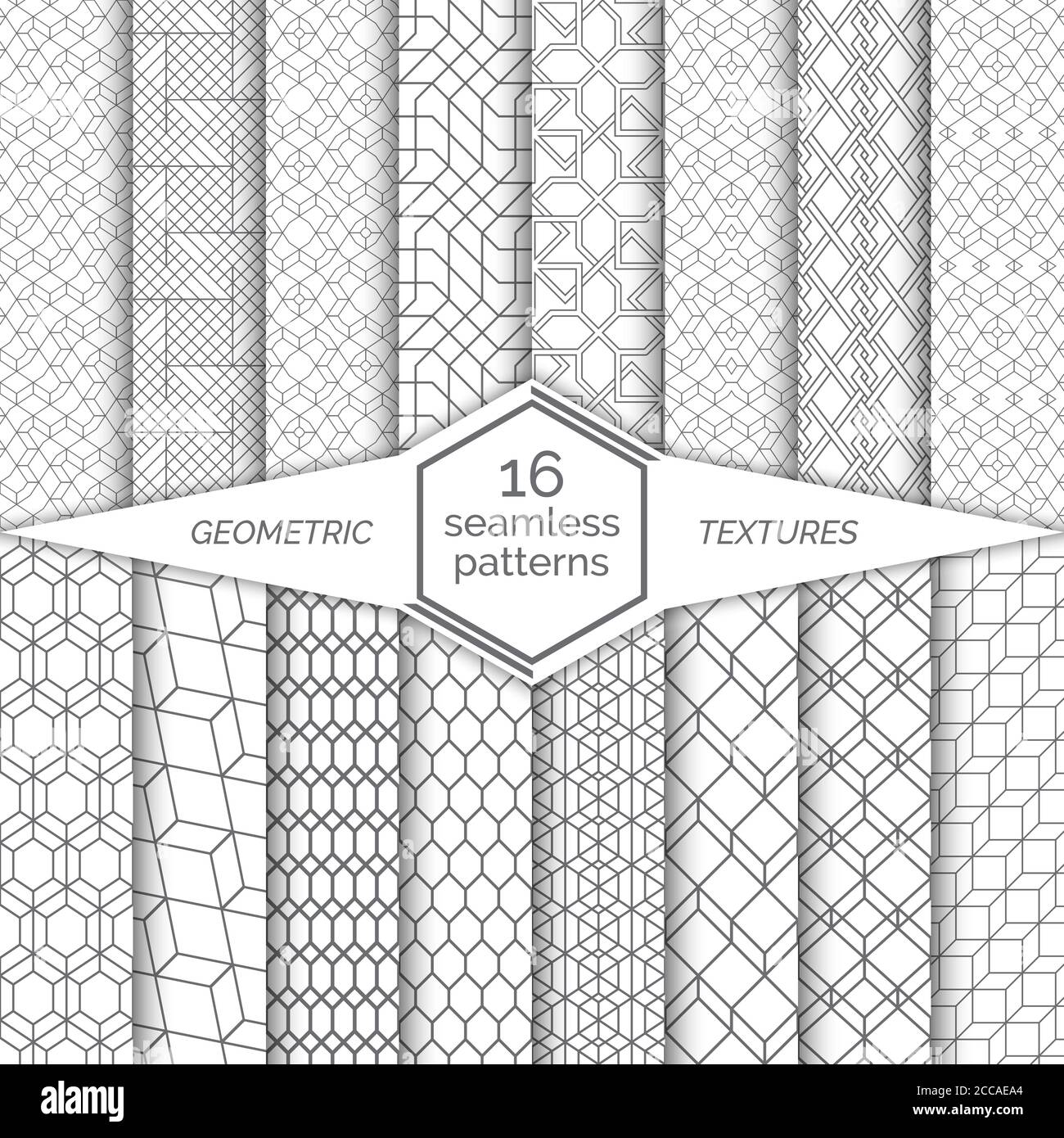 Set of seamless patterns. Modern stylish textures. Abstract geometrical ...