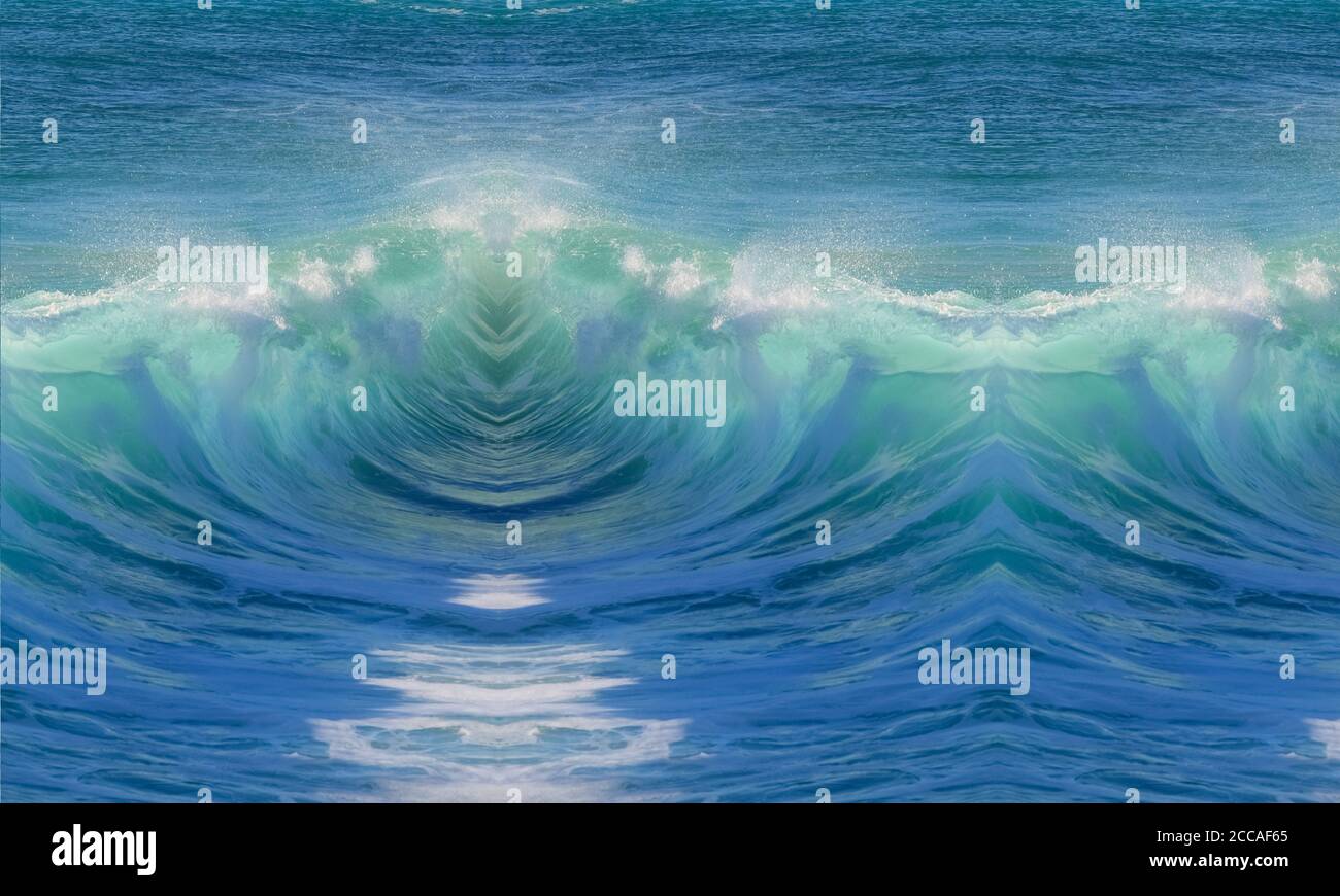 wave smashing foam spray sea water waves background white blue Stock ...
