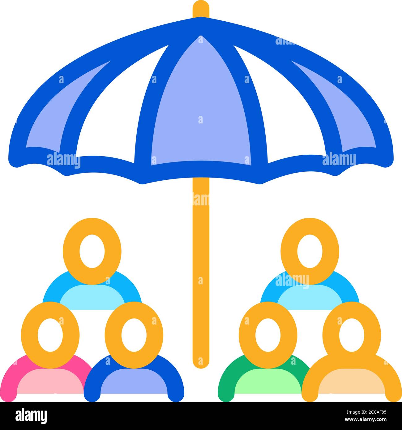 human protect umbrella icon vector outline illustration Stock Vector ...