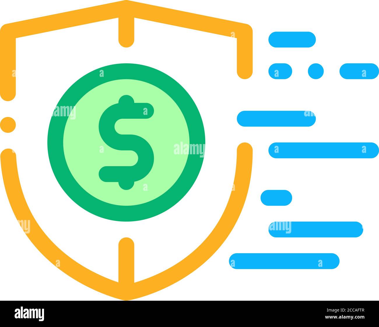 finance protection insurance icon vector outline illustration Stock ...