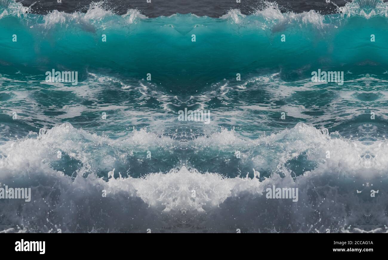 wave smashing foam spray sea water waves background white blue Stock ...