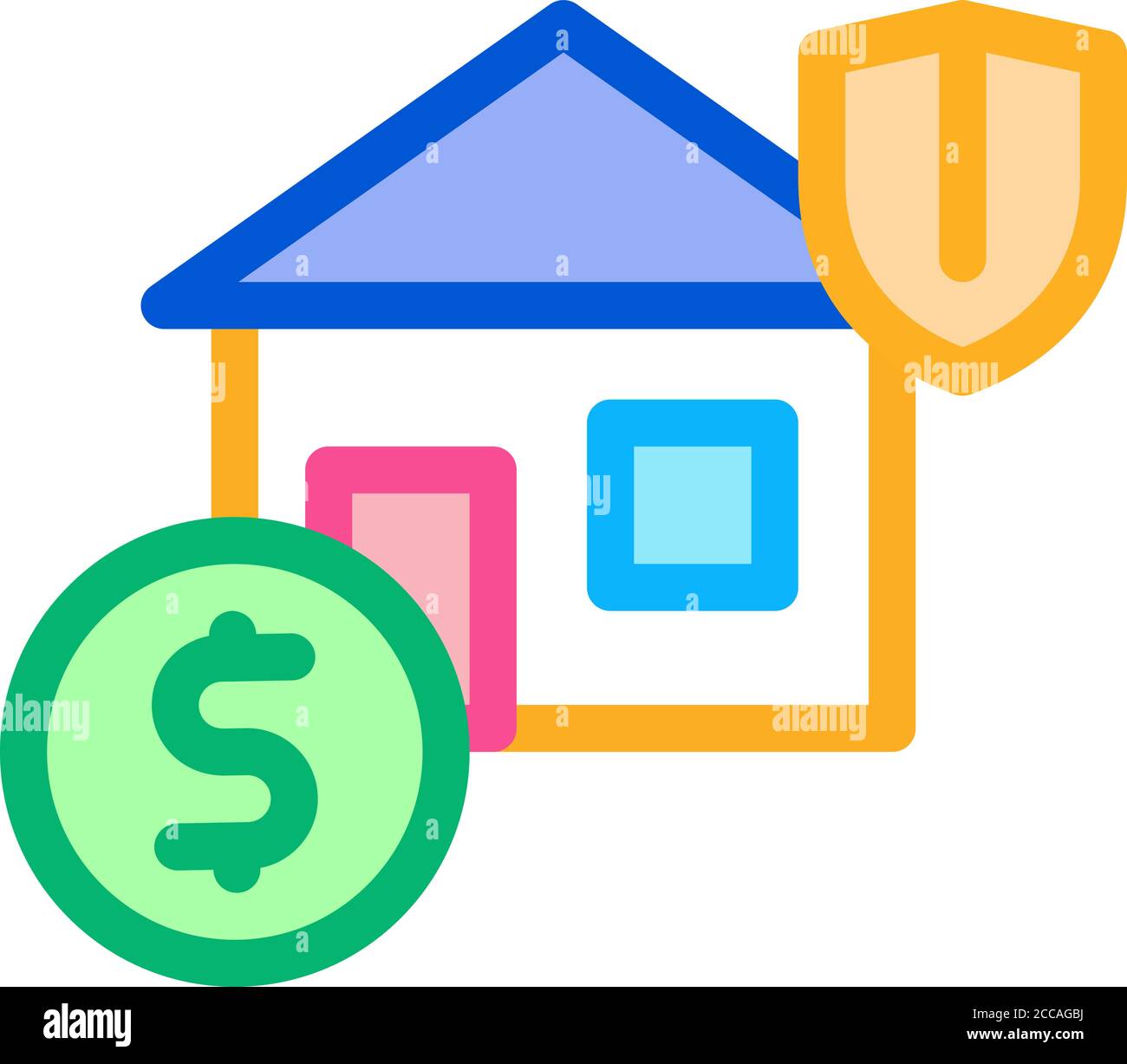 house protection insurance icon vector outline illustration Stock ...