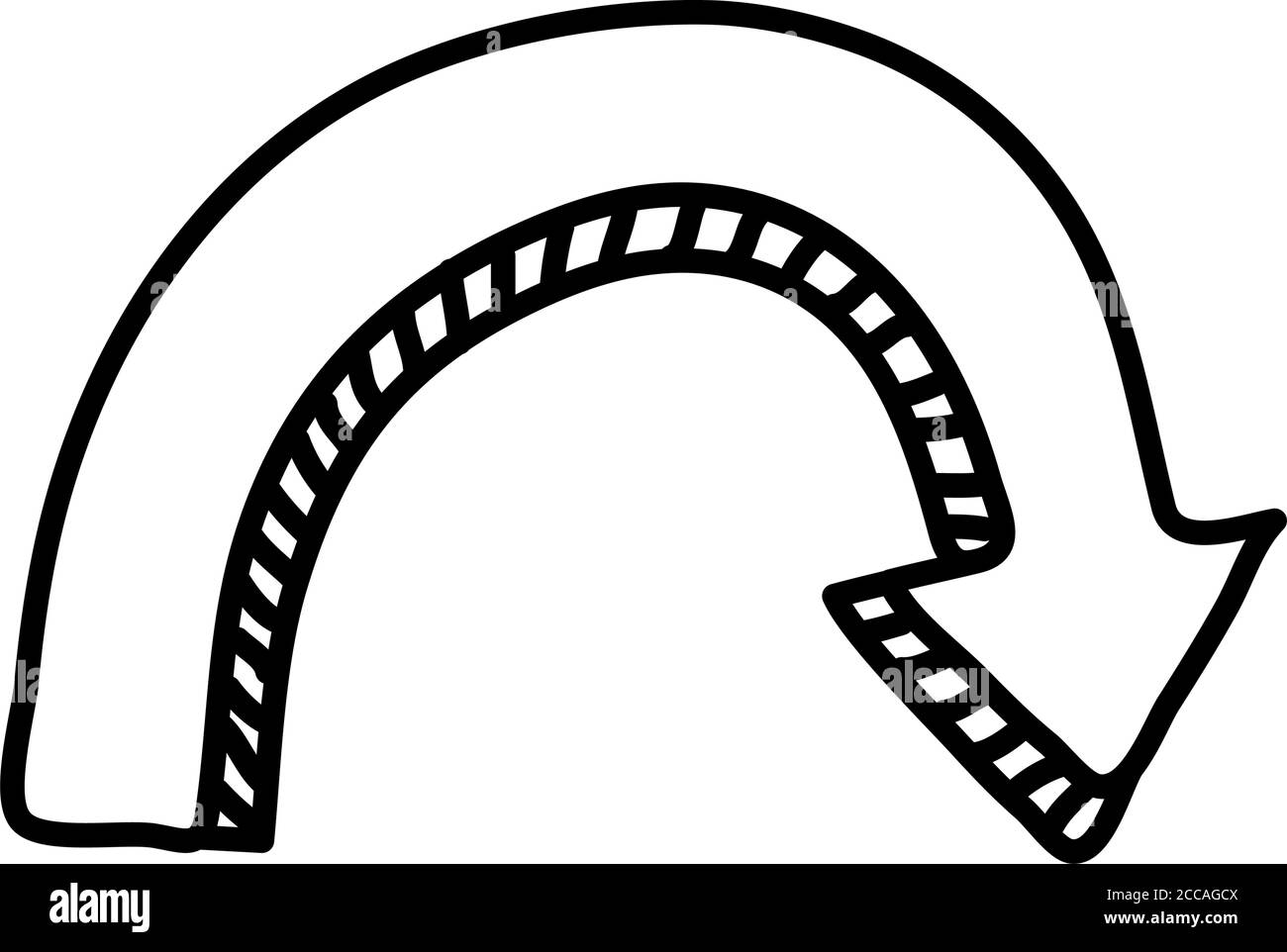 arrow down and right direction line style vector illustration design ...