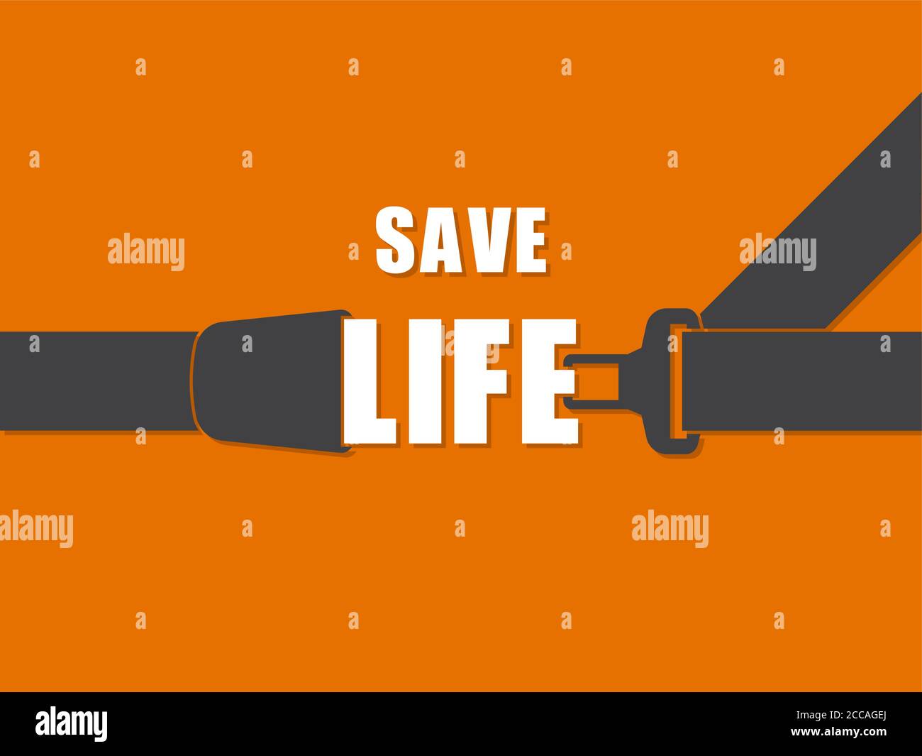 Save the life.Fasten a seat belt.Caution about danger on roads ...