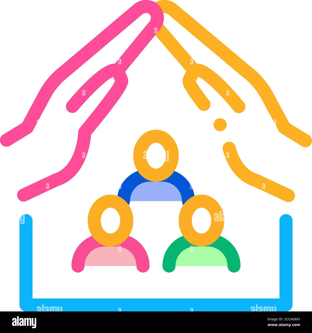 family health protection insurance icon vector outline illustration ...