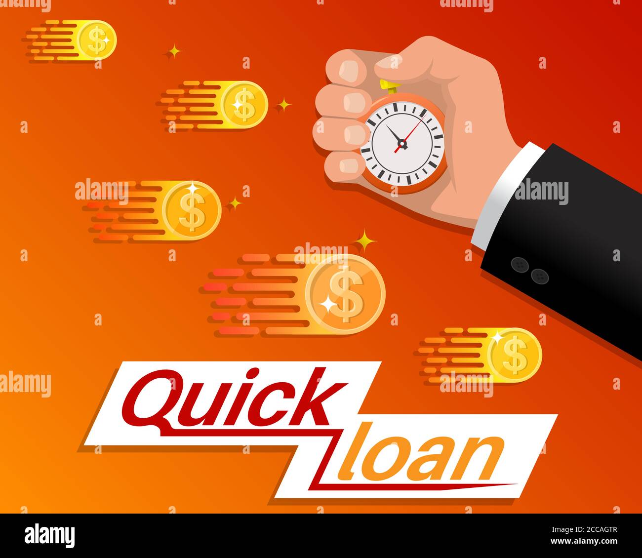 Fast money. Quick credit. Business concept. Bank financing. Colorful ...