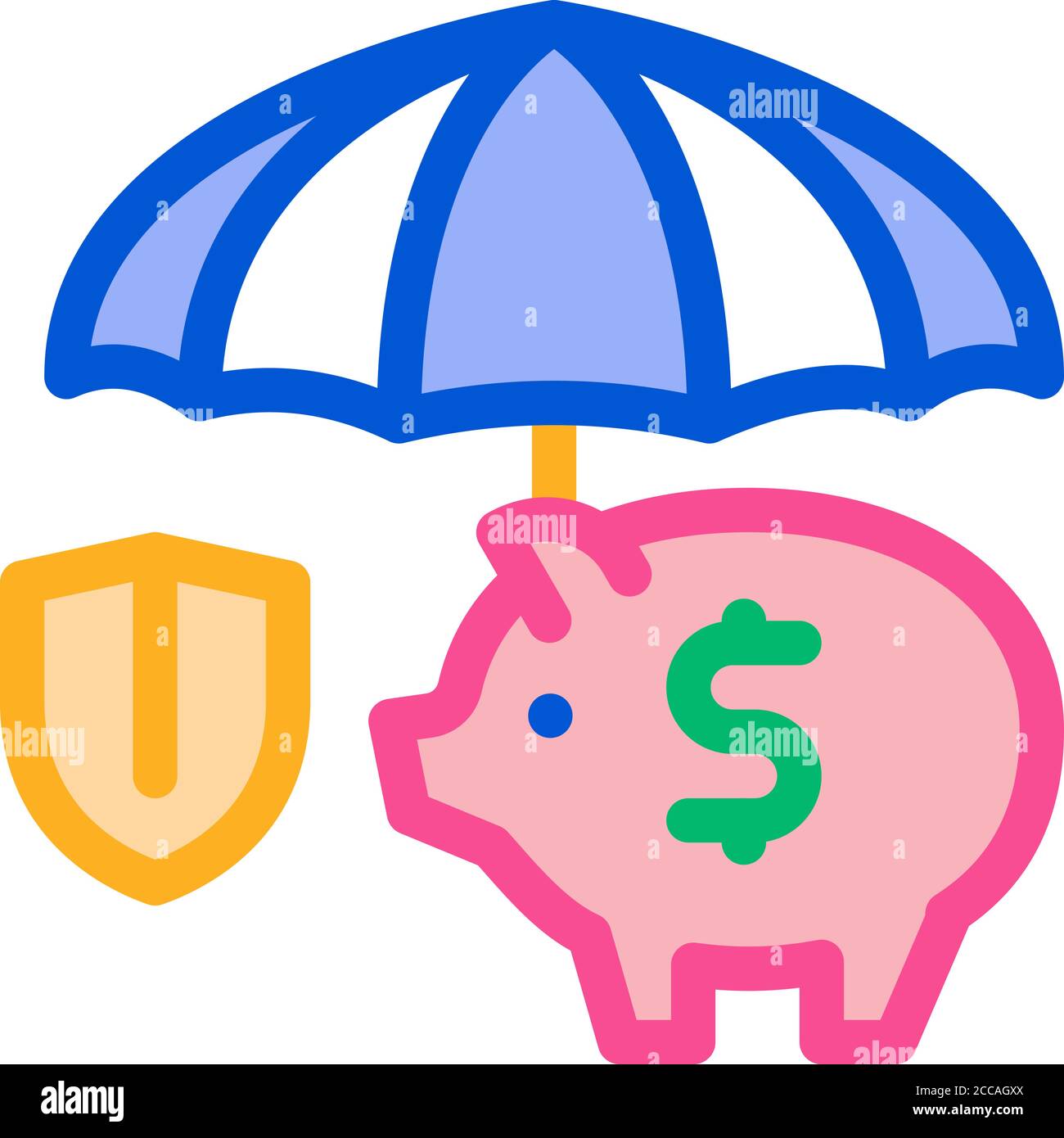money box protection icon vector outline illustration Stock Vector ...