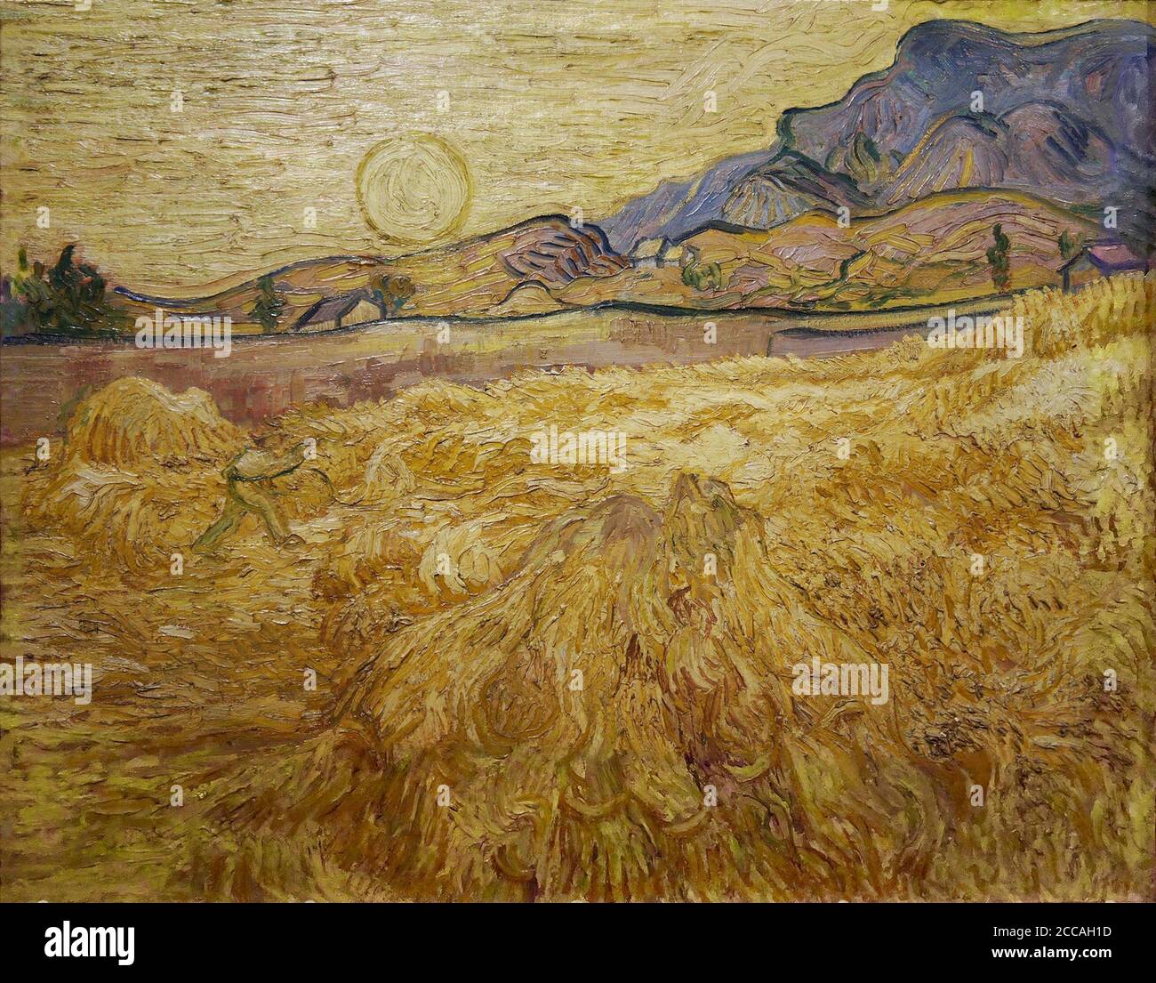 Wheat field with reaper and sun. Museum: Kröller-Müller Museum, Otterlo ...