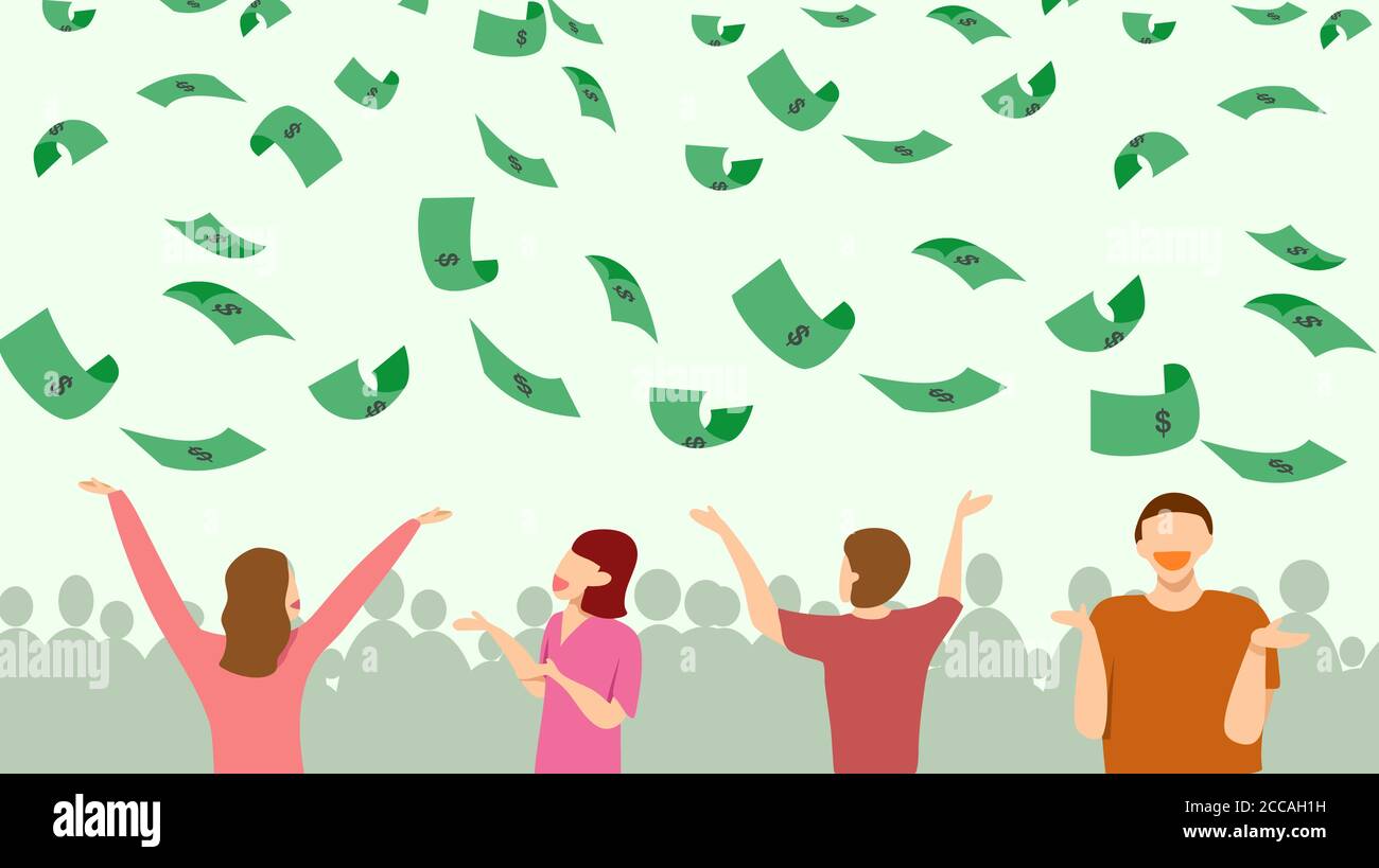 Helicopter money or helicopter drop. Stimulus check or stimulus package ...