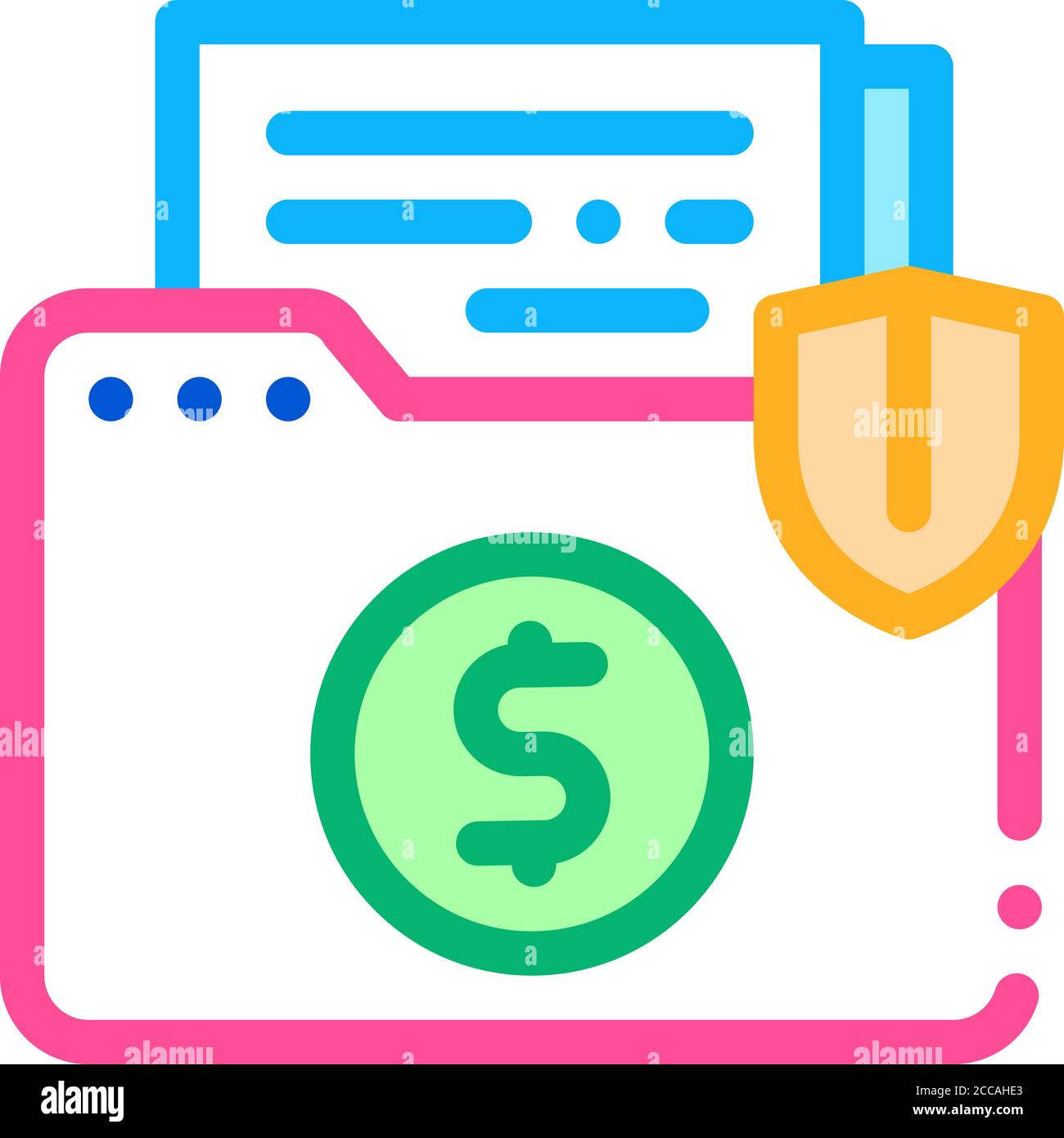 insurance agreement folder icon vector outline illustration Stock ...