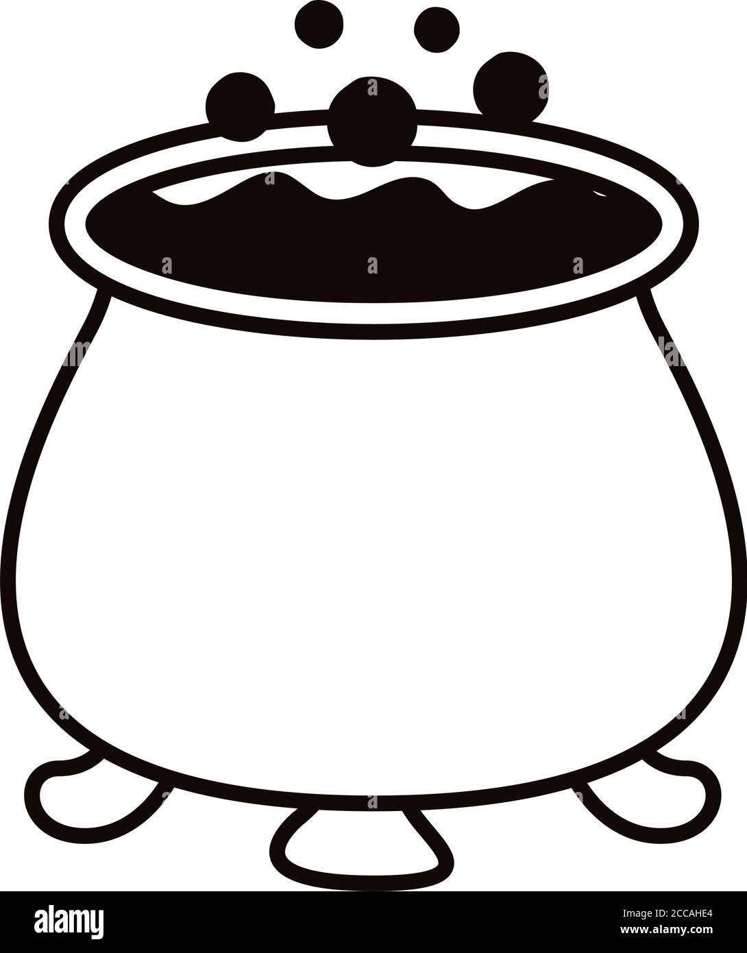 witch cauldron pot line style icon vector illustration design Stock ...