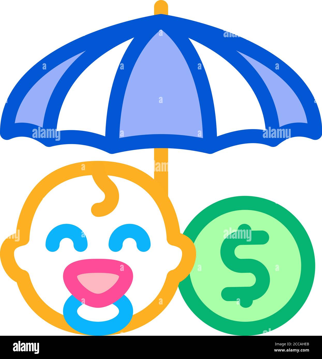 baby health insurance icon vector outline illustration Stock Vector ...