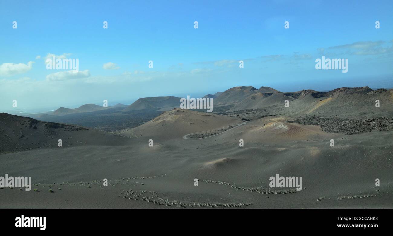 Aerial shot from the Timanfaya National Park Yaiza, Spain Stock Photo ...