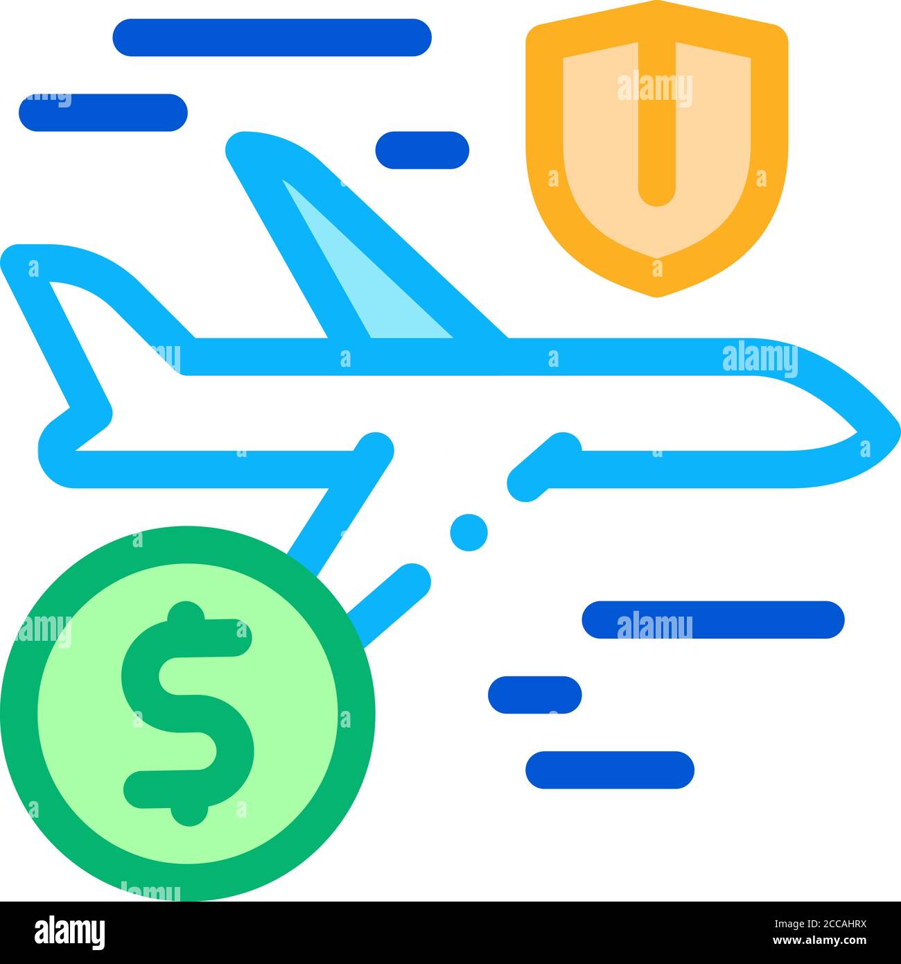 airplane travel insurance icon vector outline illustration Stock Vector ...