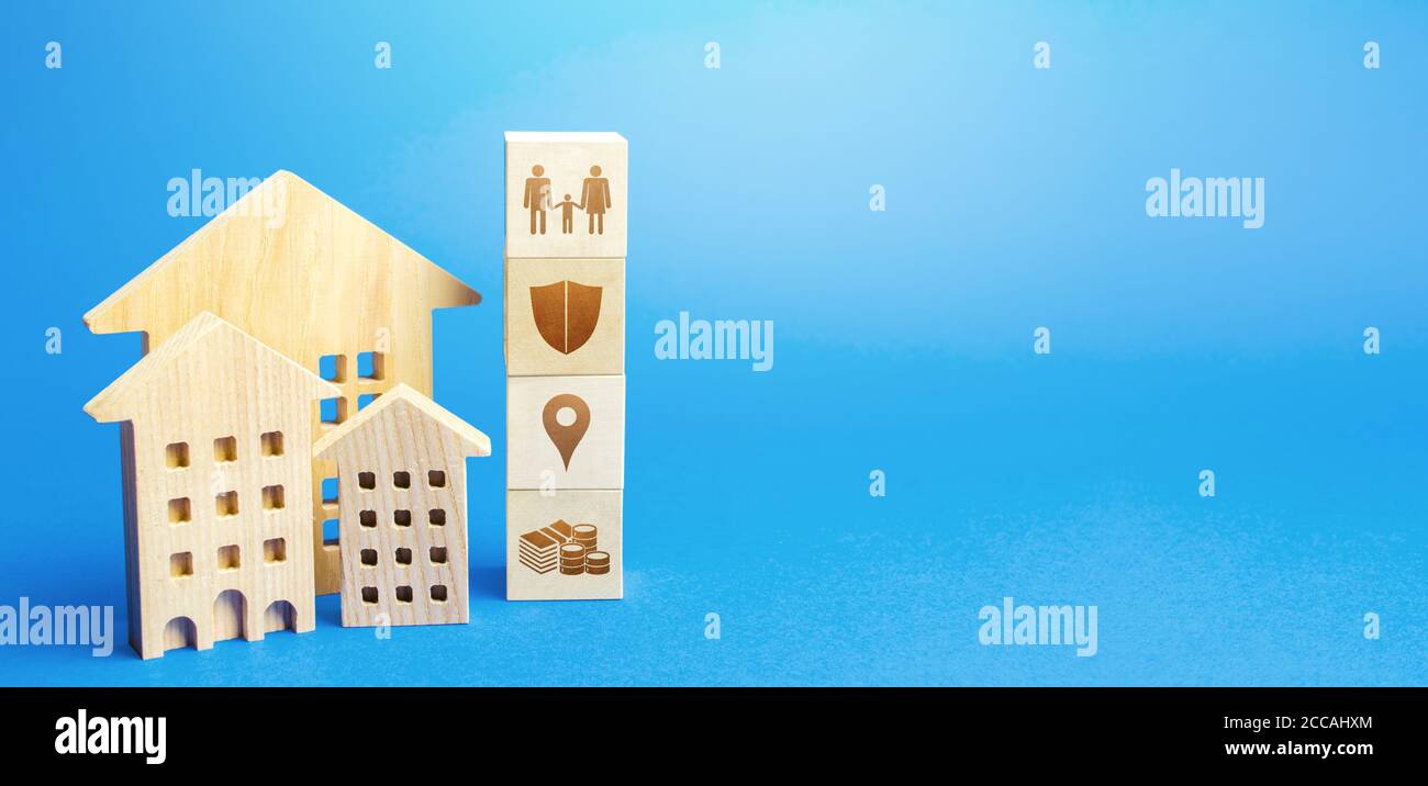 Residential buildings and blocks with the attributes of life. Criteria ...