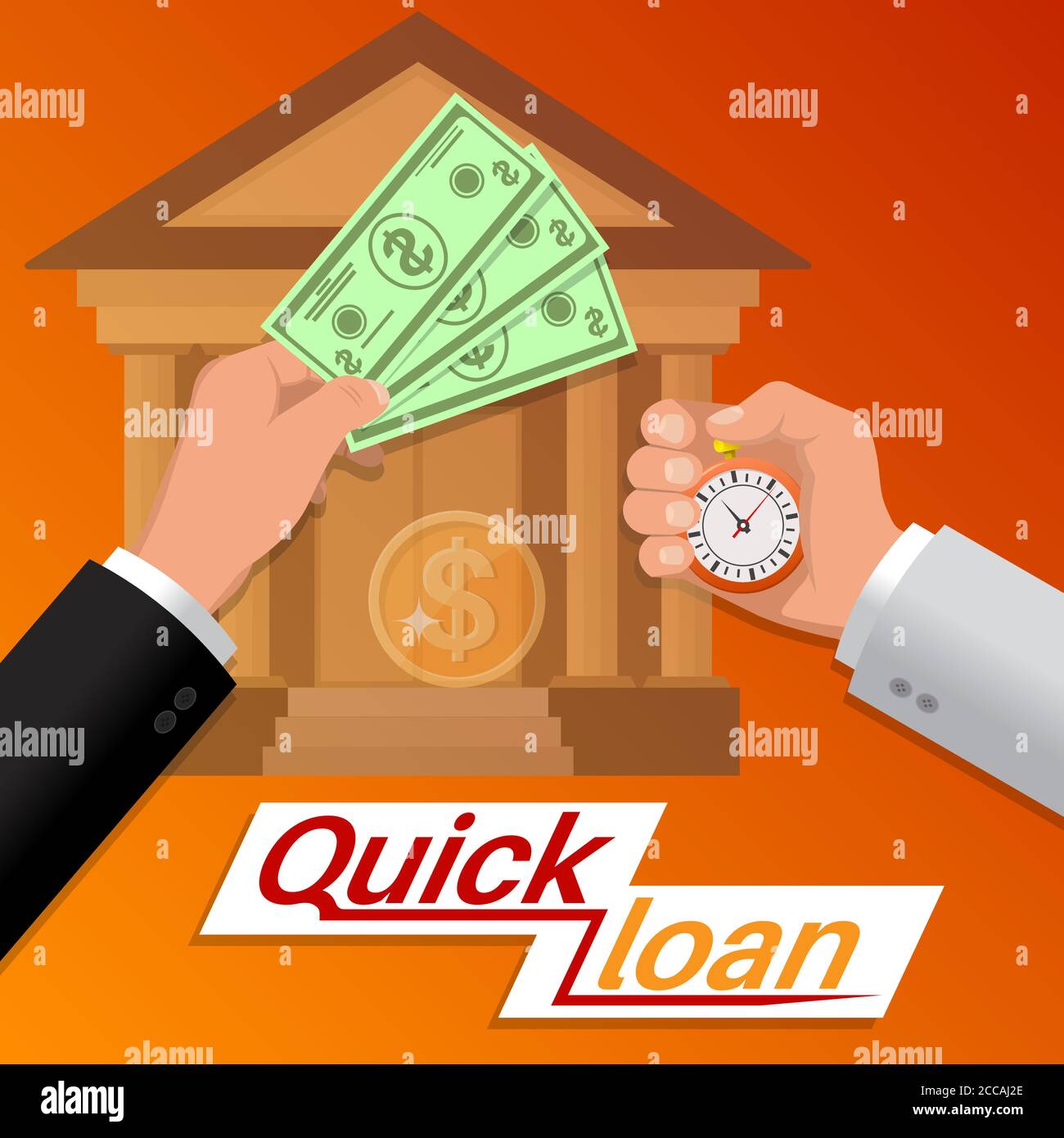 Fast money. Quick credit. Business concept. Bank financing. Colorful ...