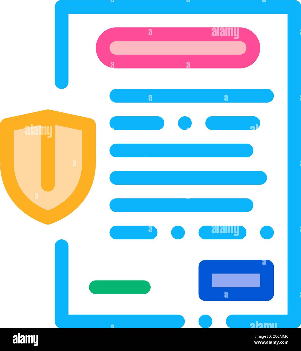 insurance agreement paper list icon vector outline illustration Stock ...