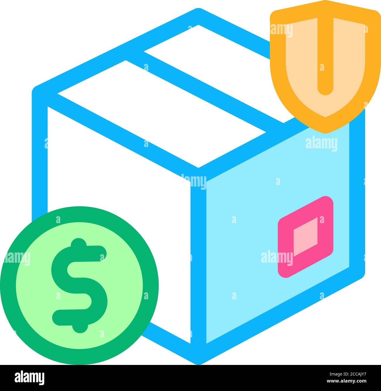 box delivery insurance icon vector outline illustration Stock Vector ...