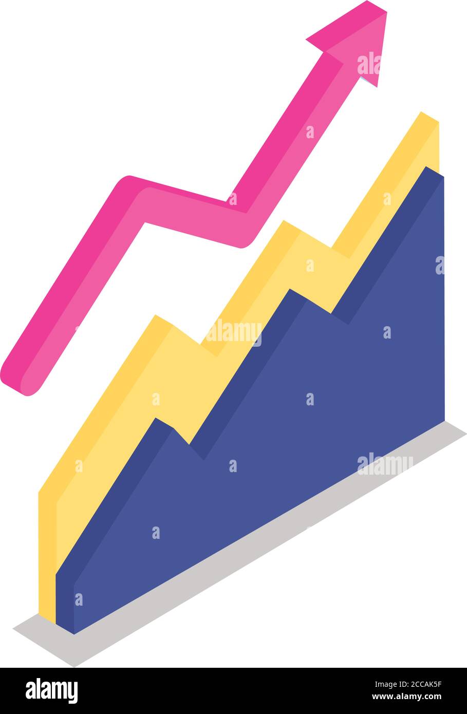 Increase arrow isometric line style icon design, Infographic data information business and ...