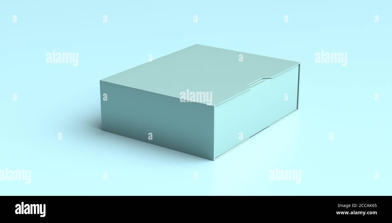 Package box with sliding cover, blank advertise template for products ...