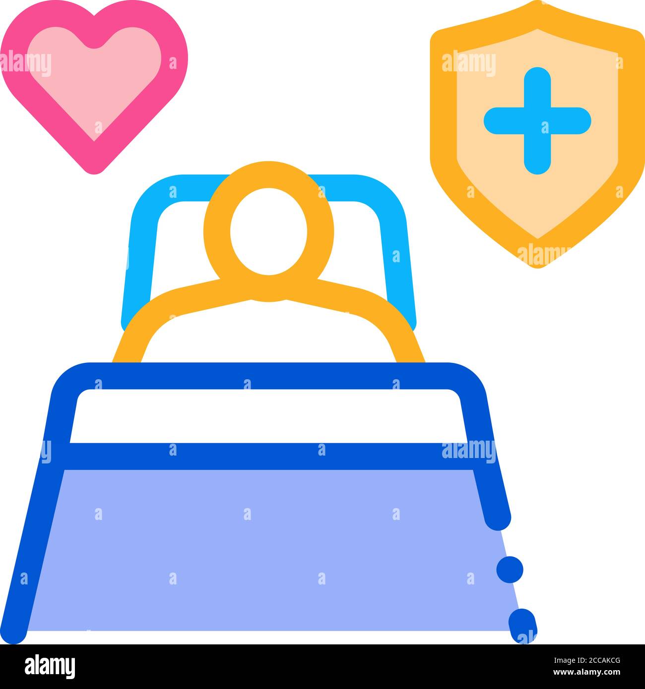 illness human in hospital ward icon vector outline illustration Stock ...