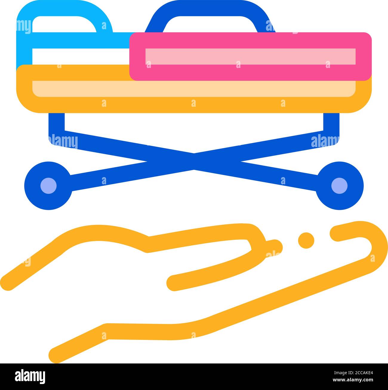 stretcher on hand icon vector outline illustration Stock Vector Image ...