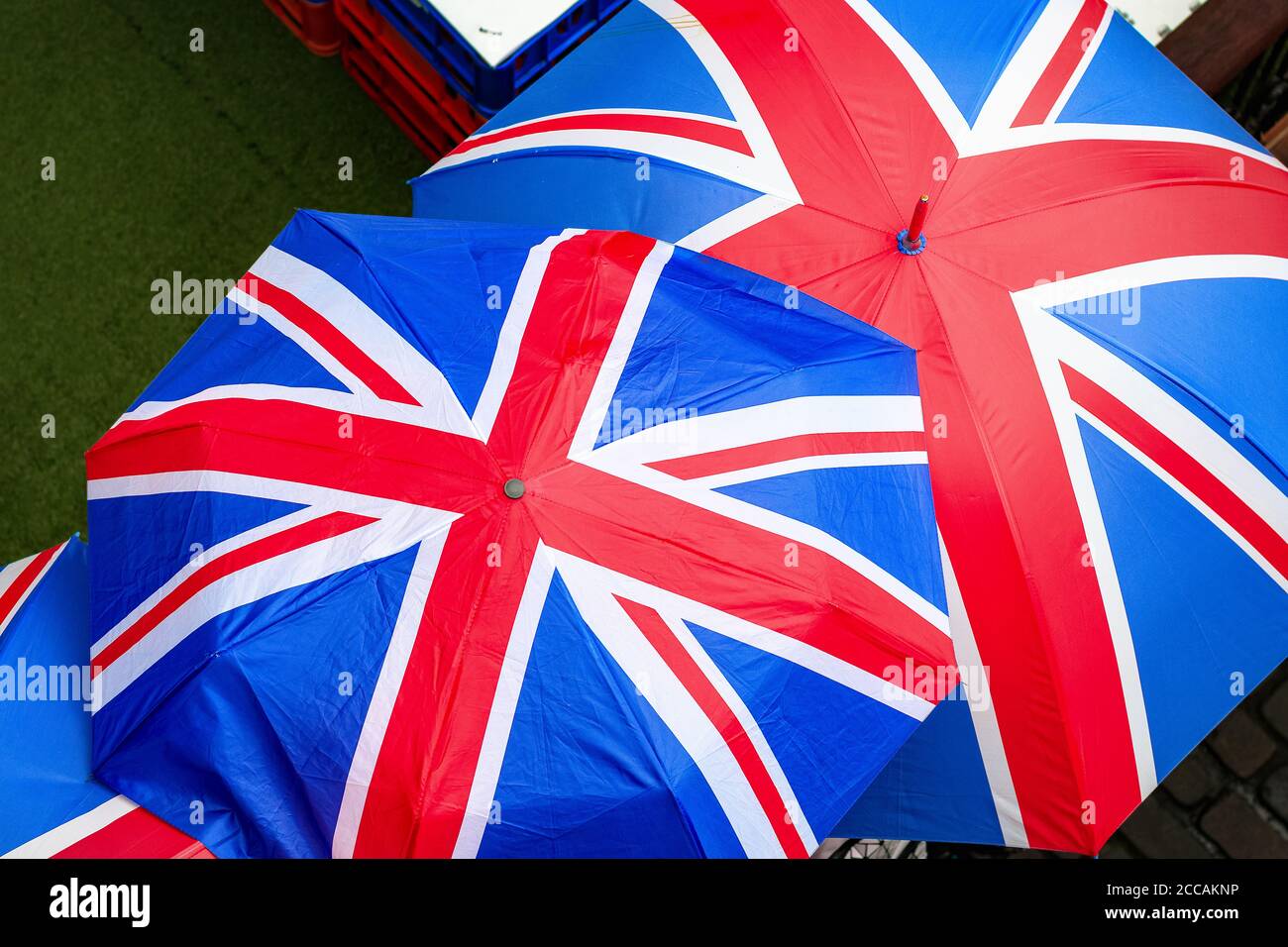 Union Jack, the national flag of the United Kingdom, printed umbrellas ...