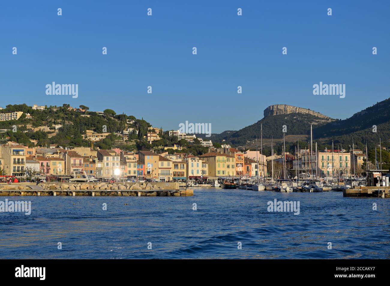 The harbour panorama of Cassis in the French Riviera, FR Stock Photo ...