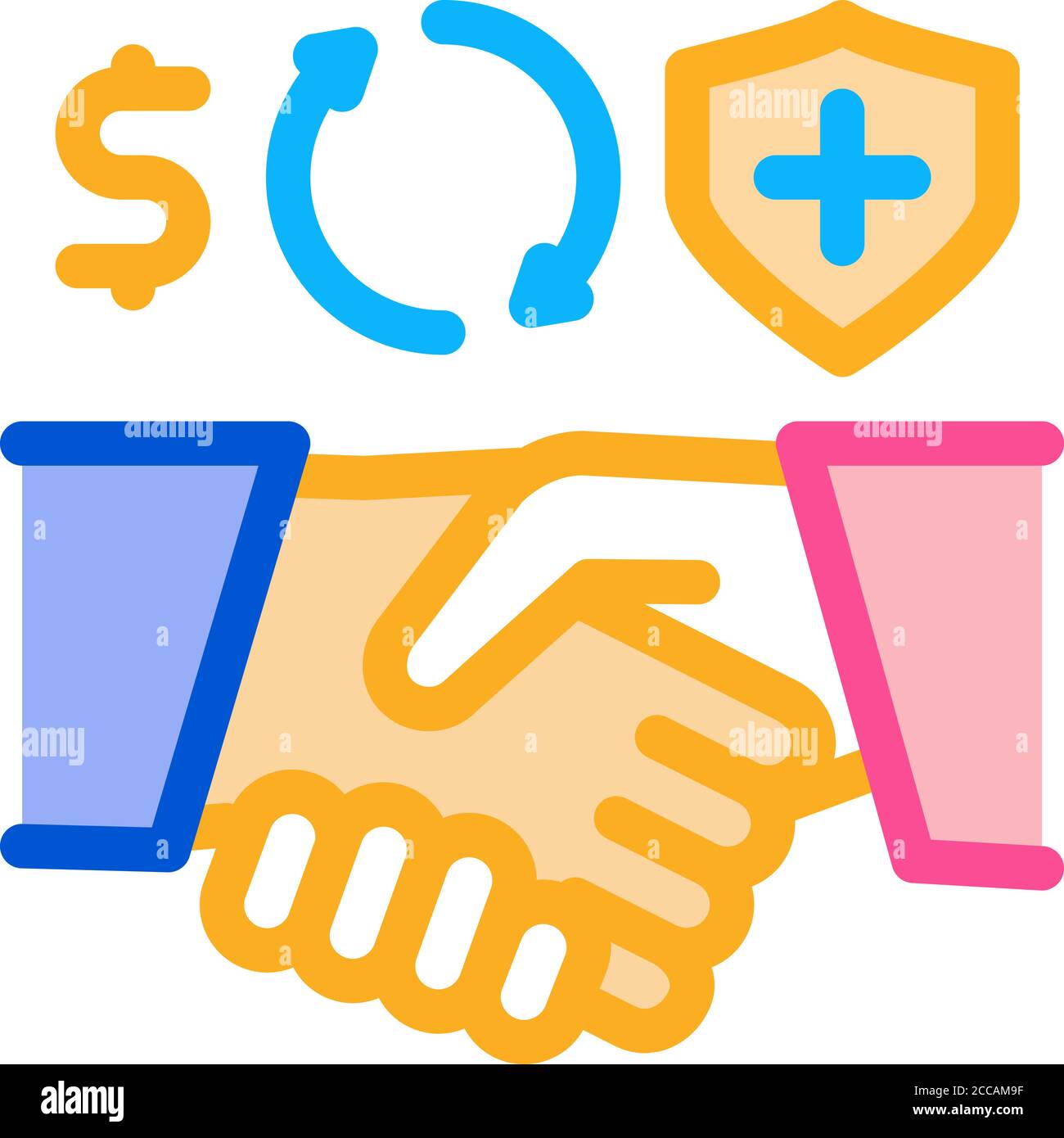 health insurance buy handshake icon vector outline illustration Stock ...