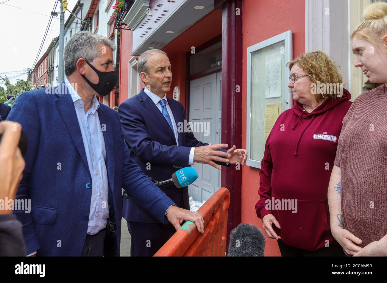 An Taoiseach Micheal Martin speaks with the operators of the Eldon ...