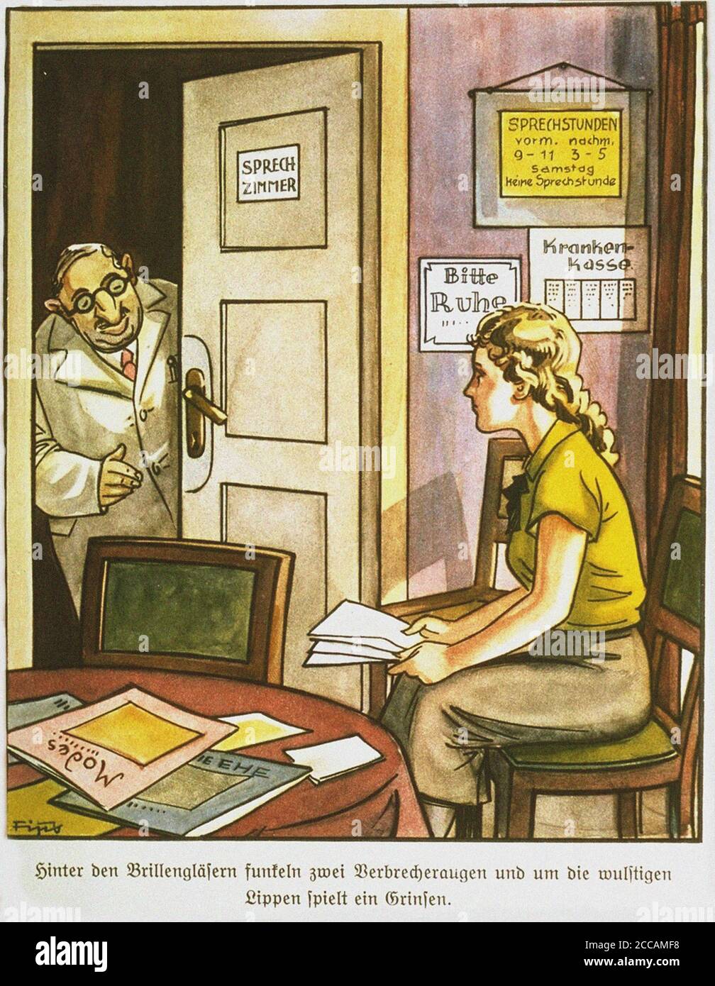 Illustration from the antisemitic propaganda children's book "Der ...