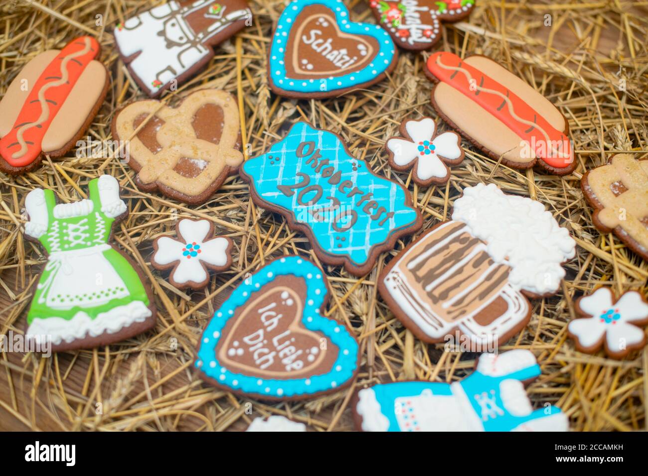 Oktoberfest Festival. Sweet gingerbread with the attributes of a German ...
