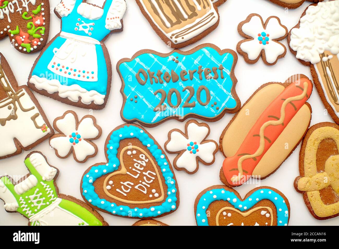 Oktoberfest Festival. Sweet gingerbread with the attributes of a German ...